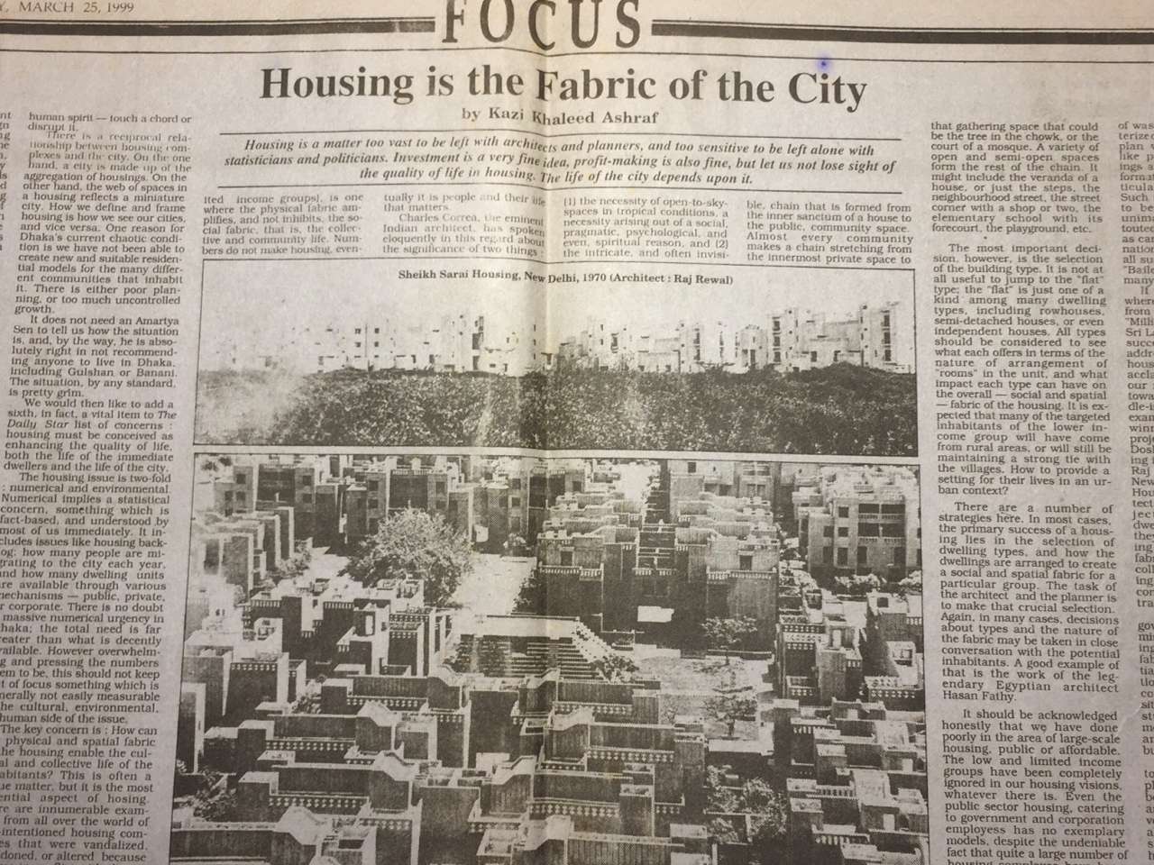 Housing is the Fabric of the City | Bengal Institute for Architecture ...